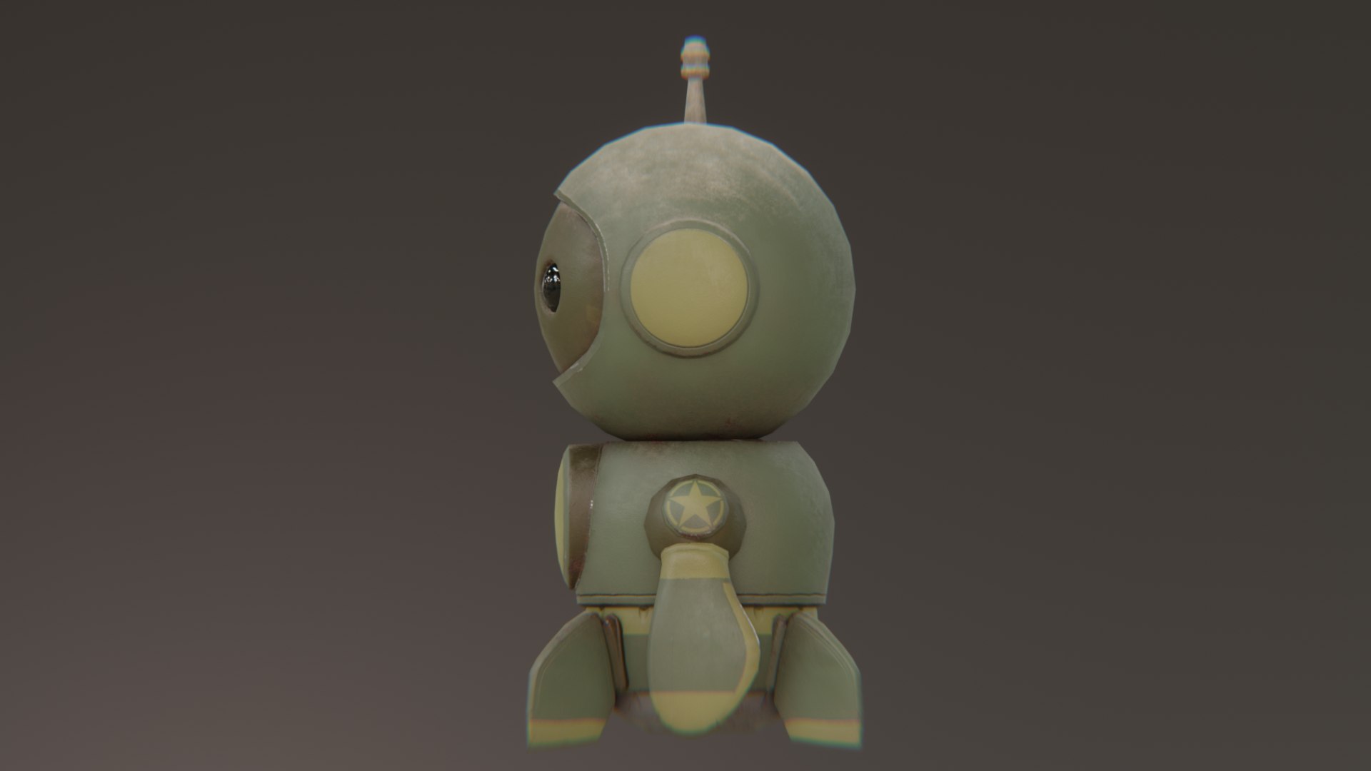 Retrobot Army Paint Version - Technology Mascot - App And Game Ready 3D ...