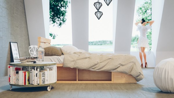 3d realistic bed