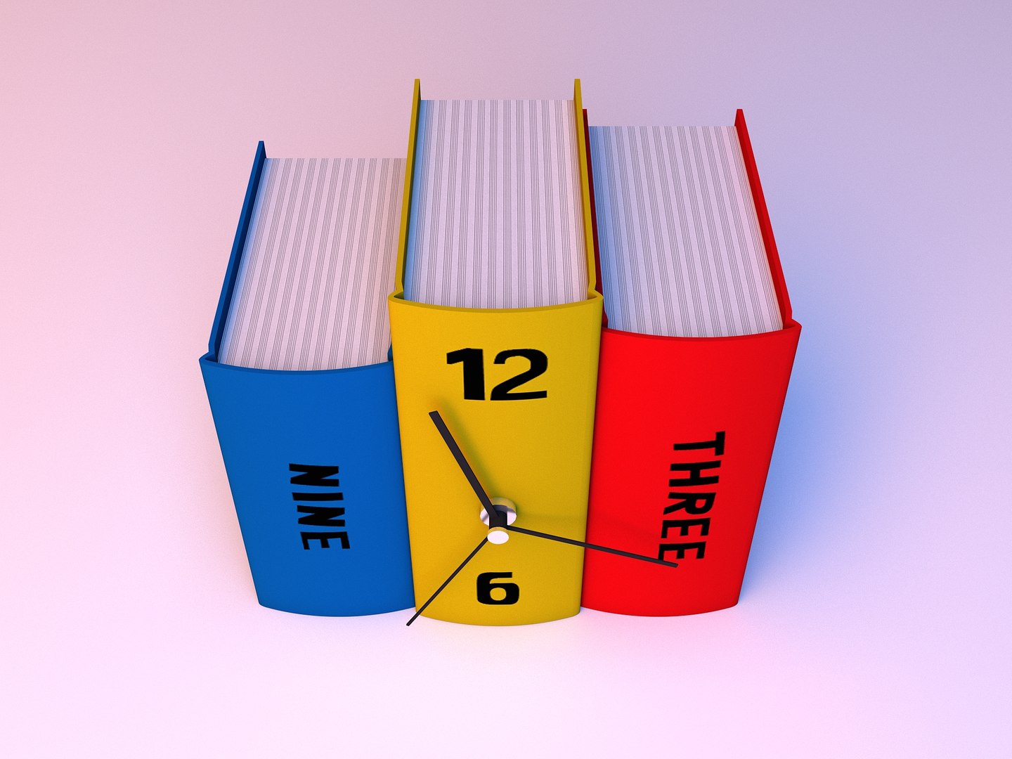 Modern book clock 3D model model - TurboSquid 1735365