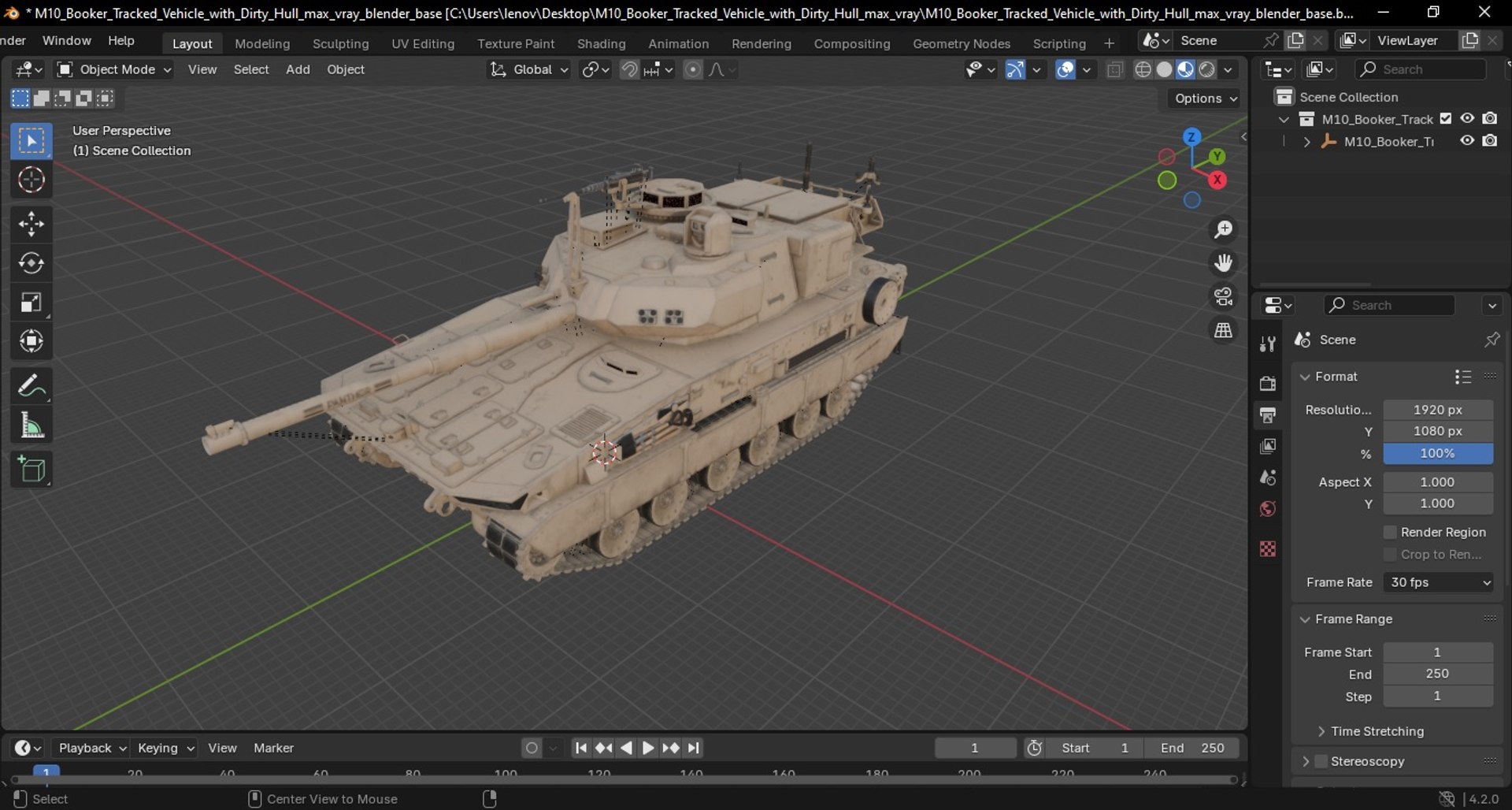 3D M10 Booker Tracked Vehicle With Dirty Hull - TurboSquid 2402458