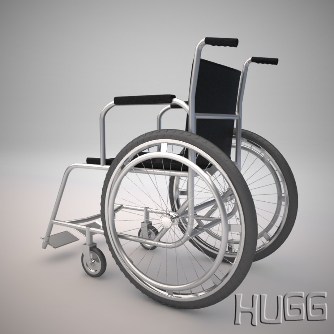 3d wheelchair chair wheel model