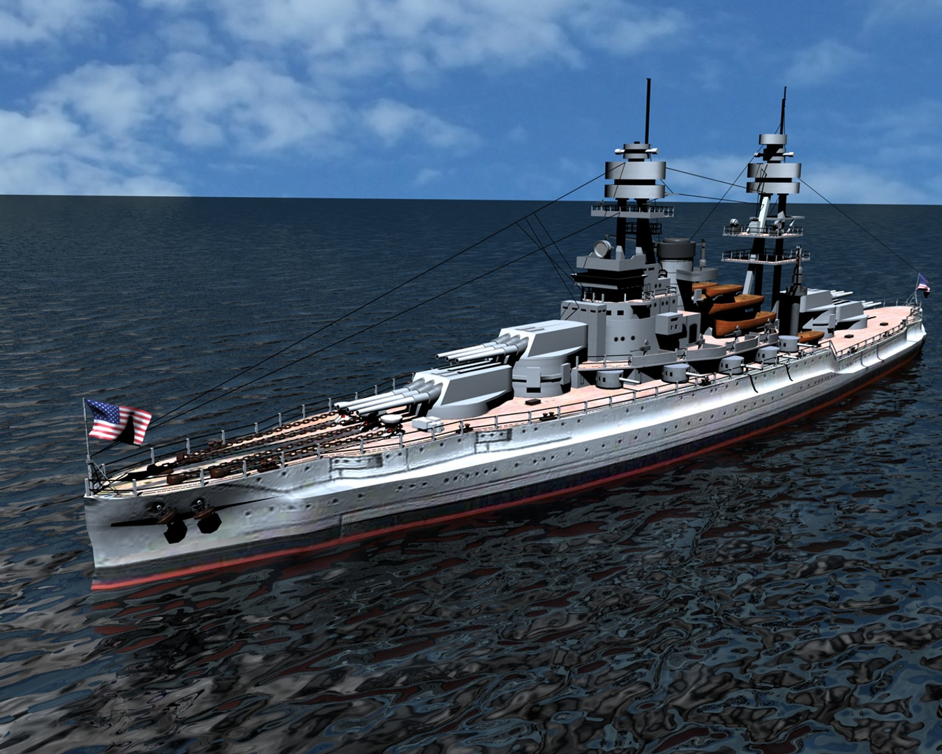 3d model uss arizona