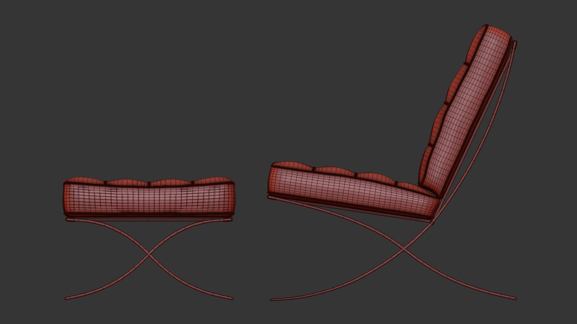 3D Barcelona Knoll Leather Armchair And Footstool - TurboSquid 2216186