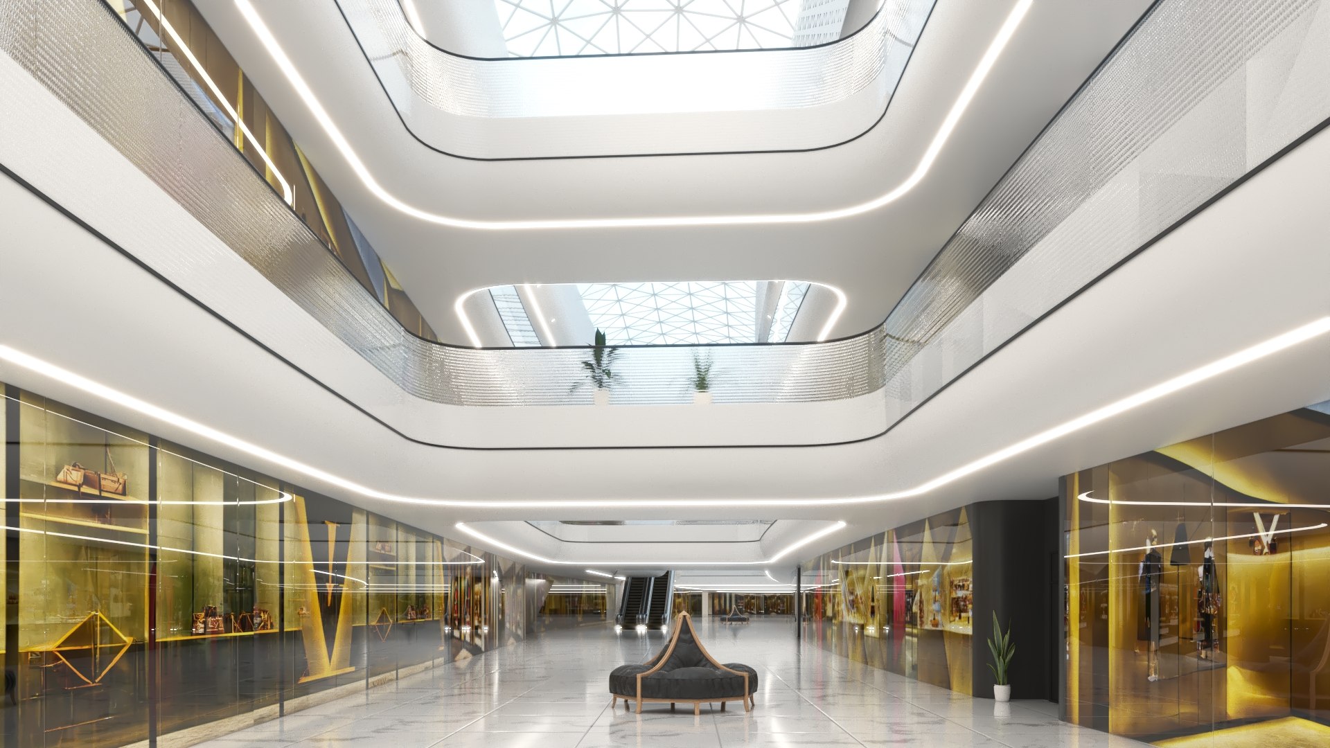 Futuristic Shopping Center 03 3D Model - TurboSquid 2139827