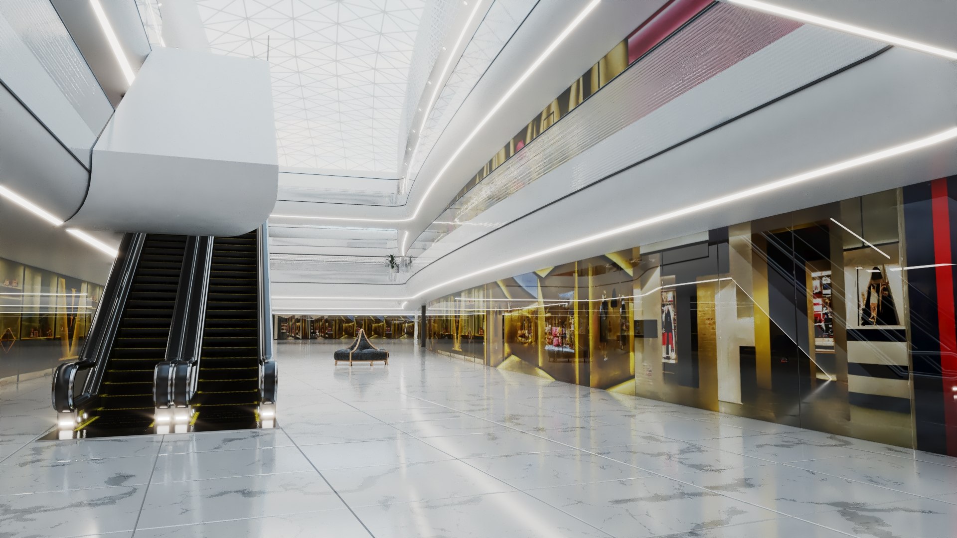 Futuristic Shopping Center 03 3D Model - TurboSquid 2139827