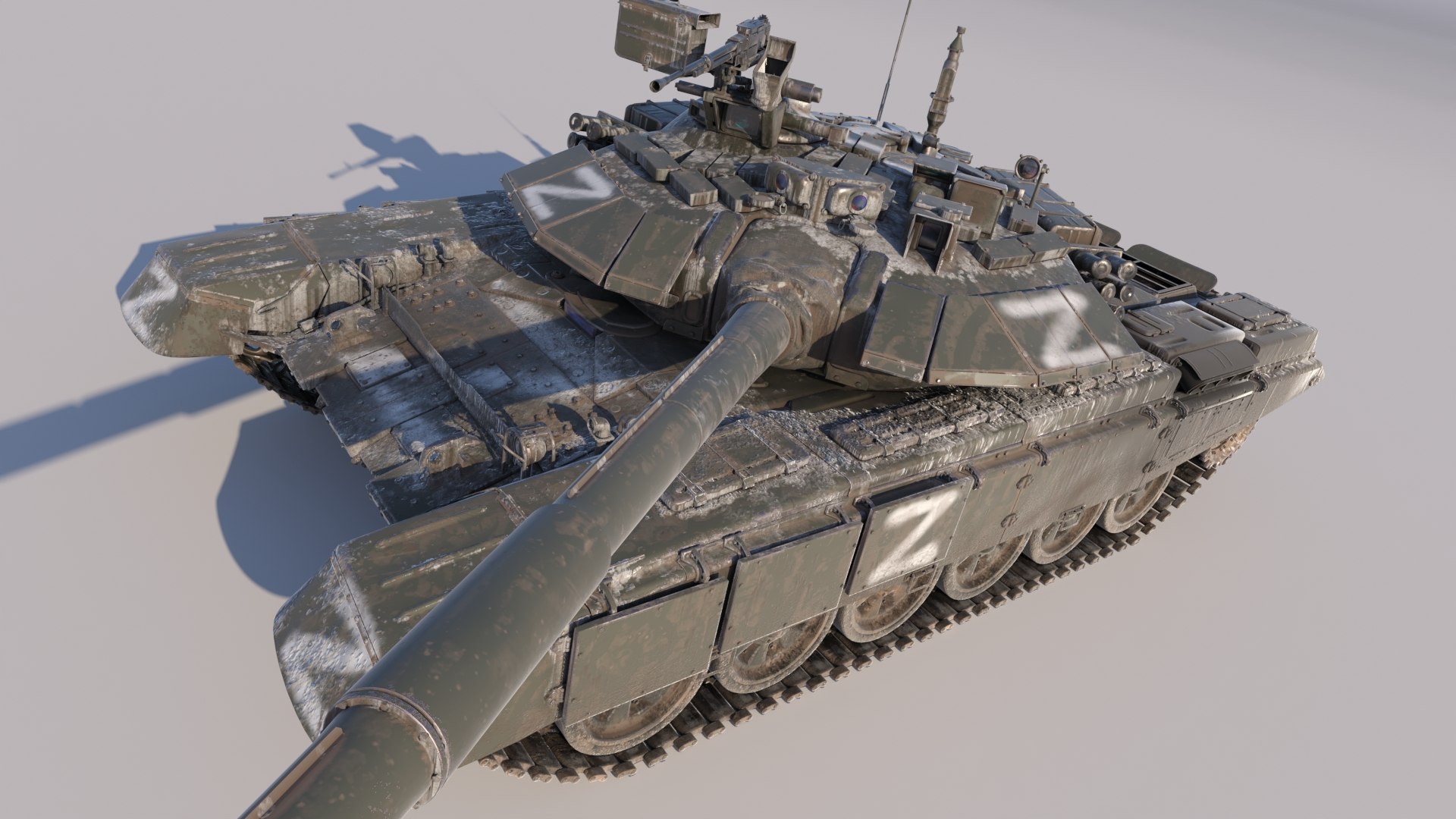3D Model T-90 Russian Main Battle Tank With Z Marks - TurboSquid 1862681