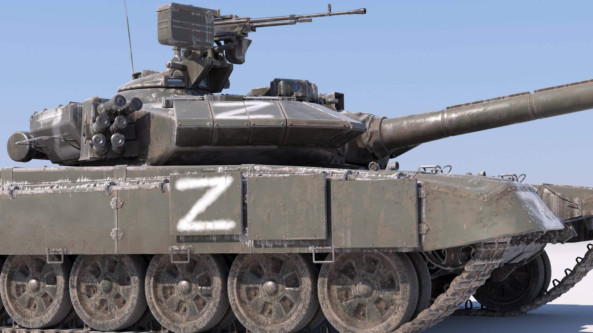3D Model T-90 Russian Main Battle Tank With Z Marks - TurboSquid 1862681