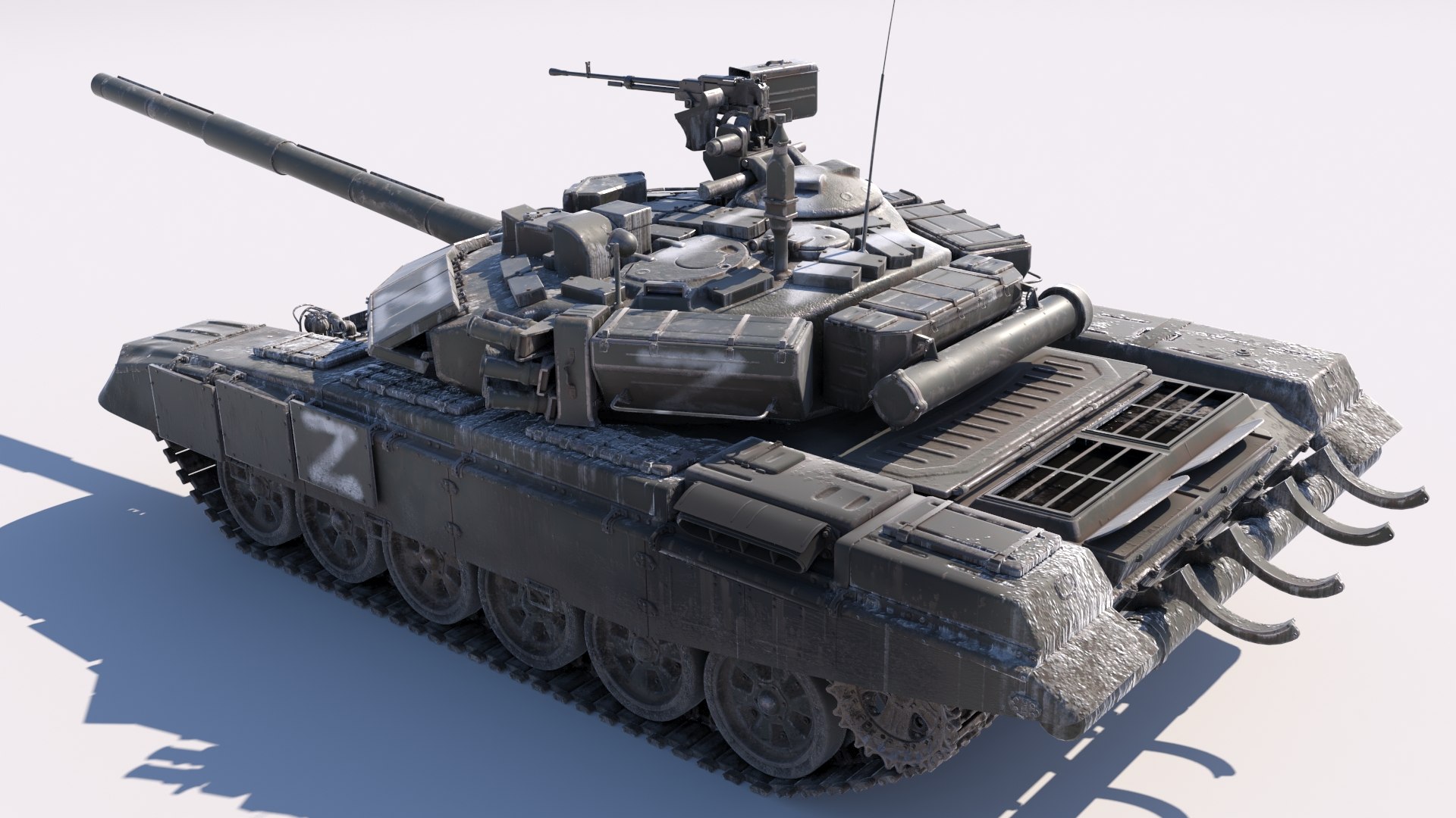3D Model T-90 Russian Main Battle Tank With Z Marks - TurboSquid 1862681