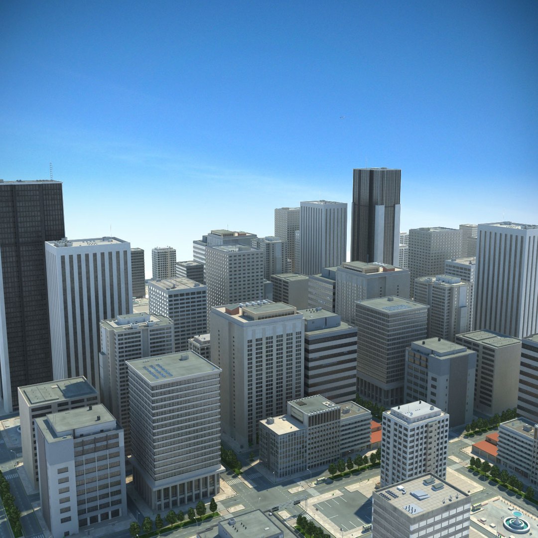 3d Model City Big Cityscape Buildings
