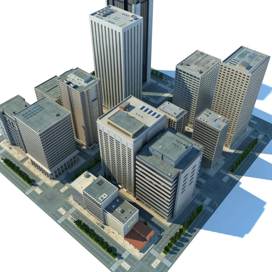 3d model city big cityscape buildings