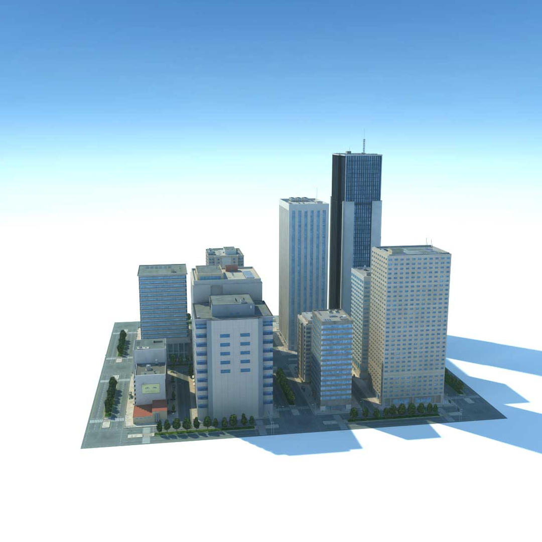 3d model city big cityscape buildings