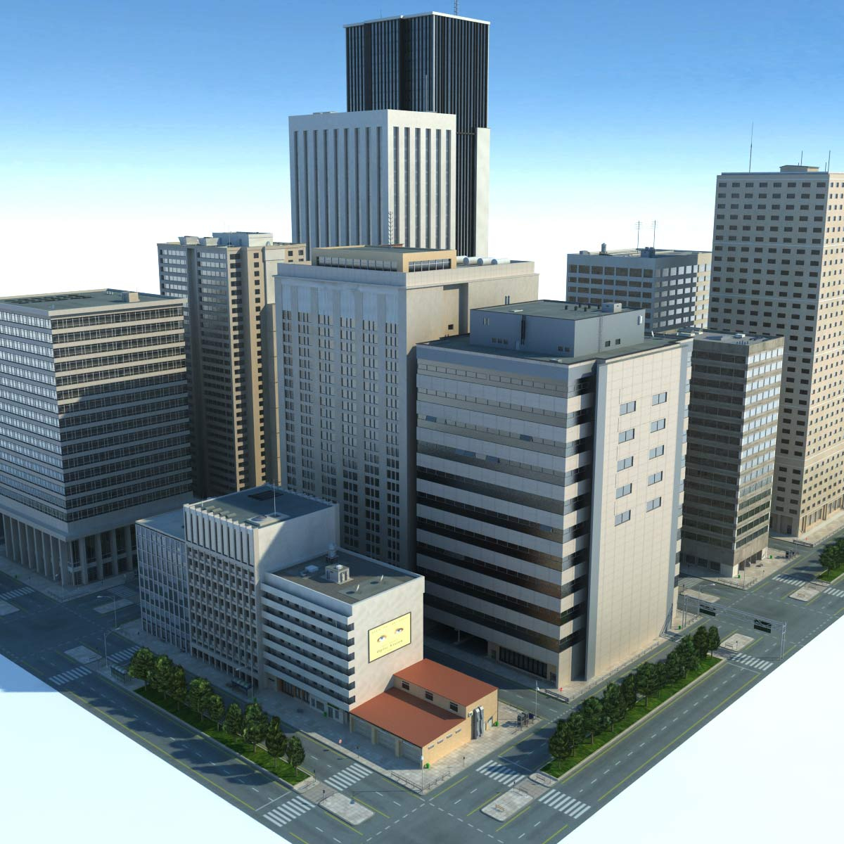 3d model city big cityscape buildings