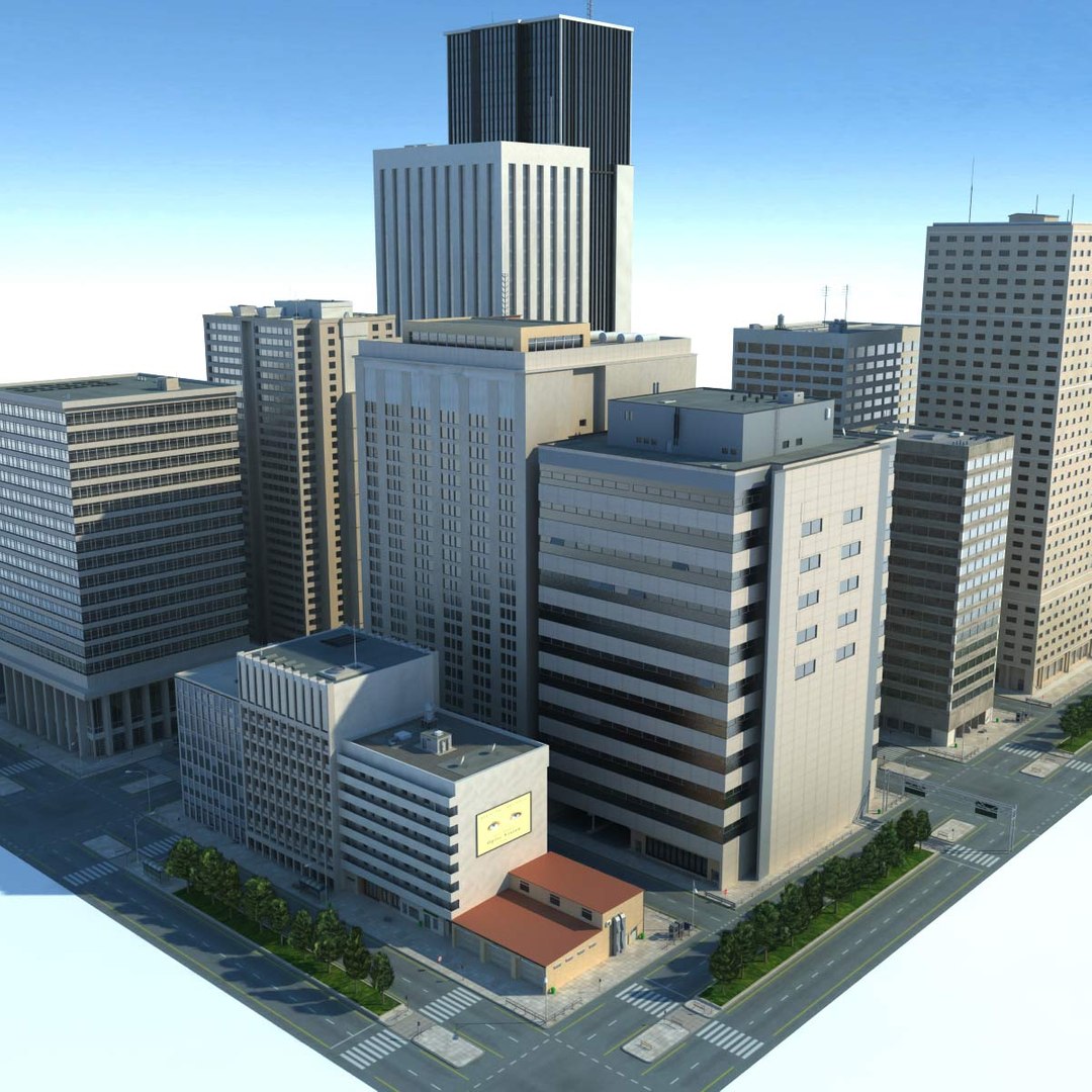 3d Model City Big Cityscape Buildings