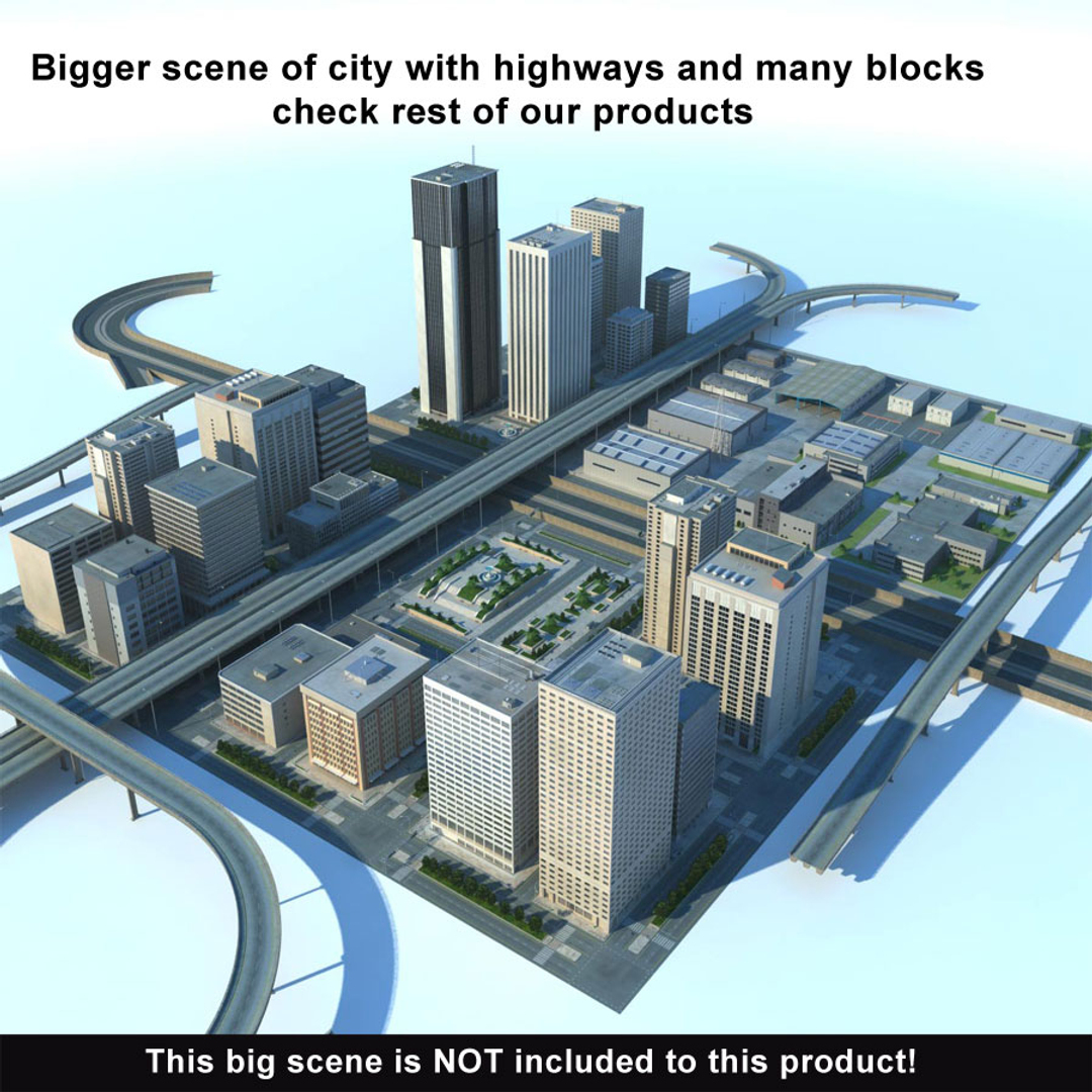 3d model city big cityscape buildings