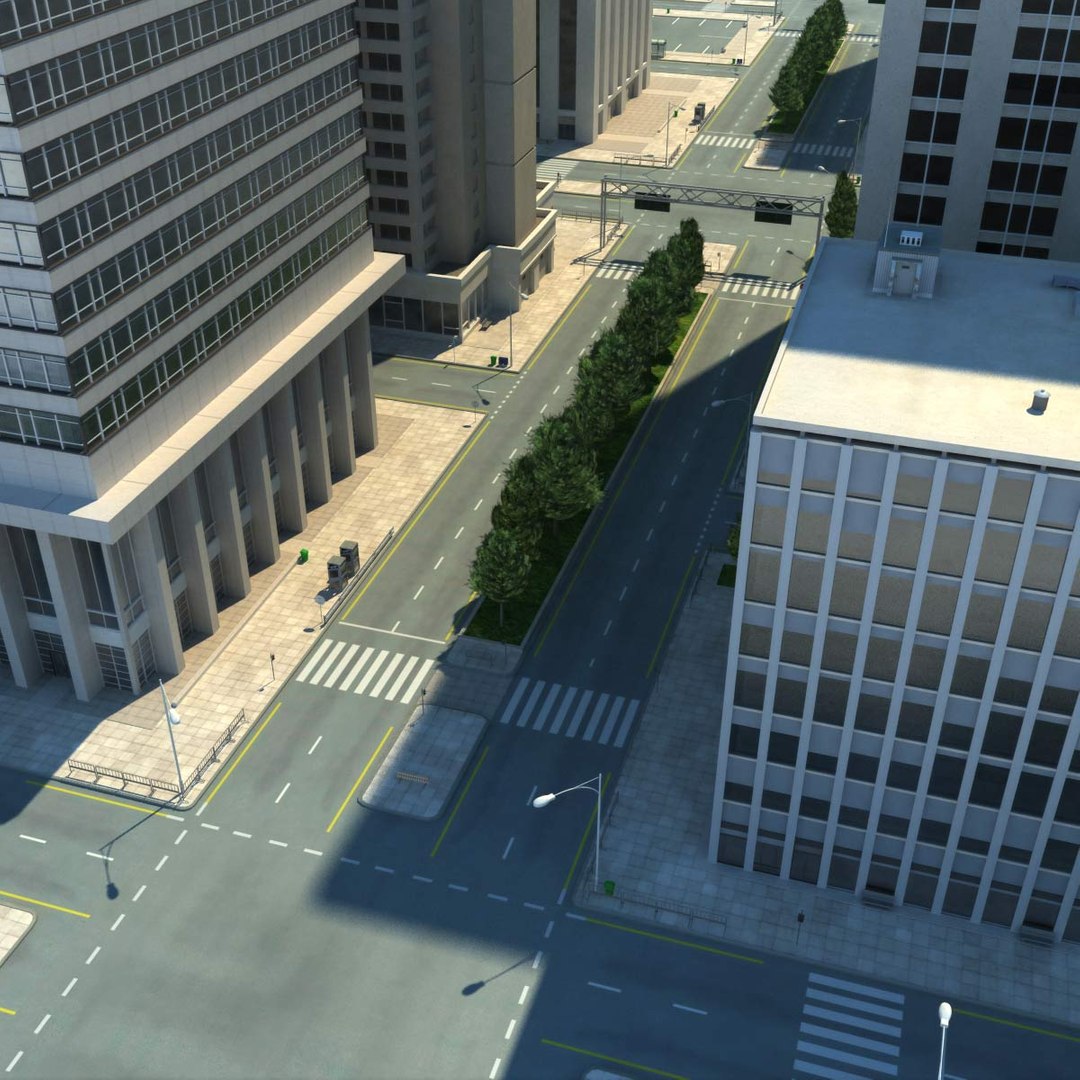 3d Model City Big Cityscape Buildings
