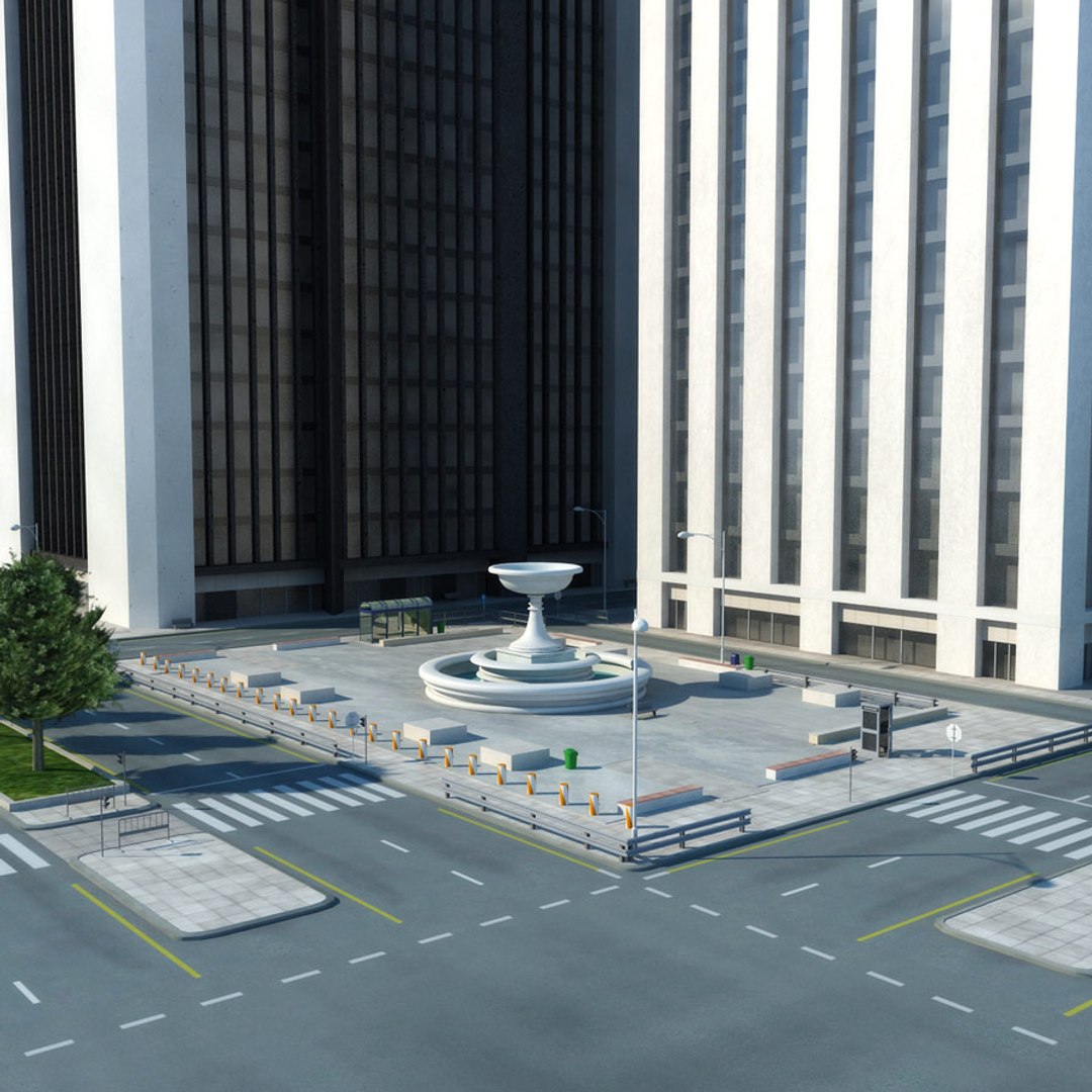 3d Model City Big Cityscape Buildings