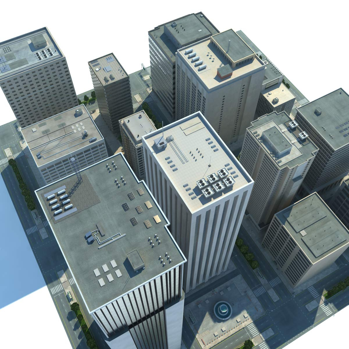 3d model city big cityscape buildings