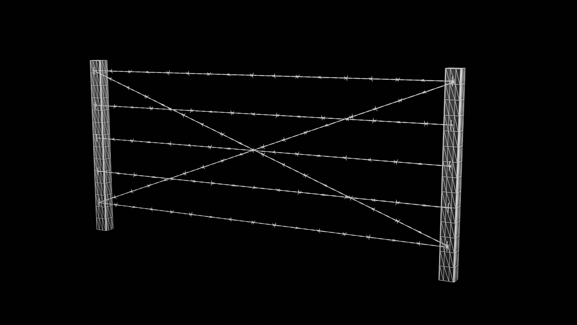 3D Model Barbed Wire Fence For Land - TurboSquid 2276294