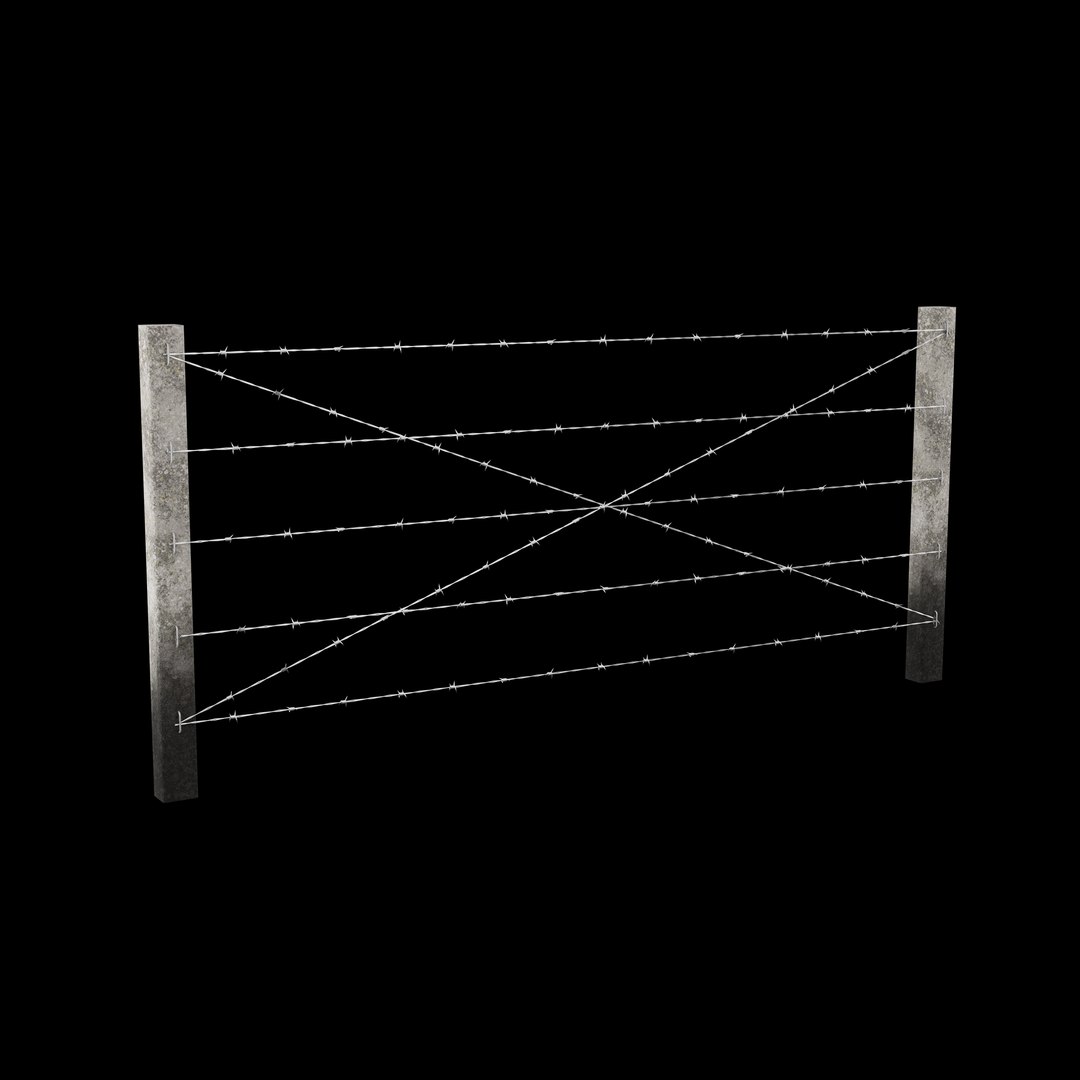 3D Model Barbed Wire Fence For Land - TurboSquid 2276294