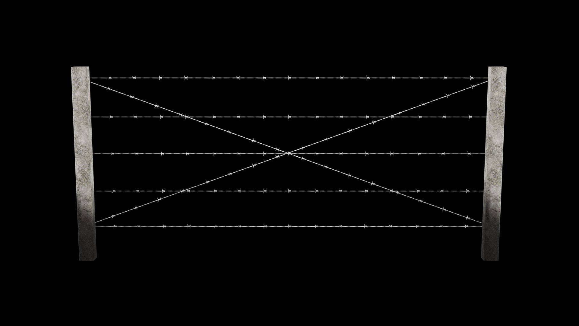 3D Model Barbed Wire Fence For Land - TurboSquid 2276294