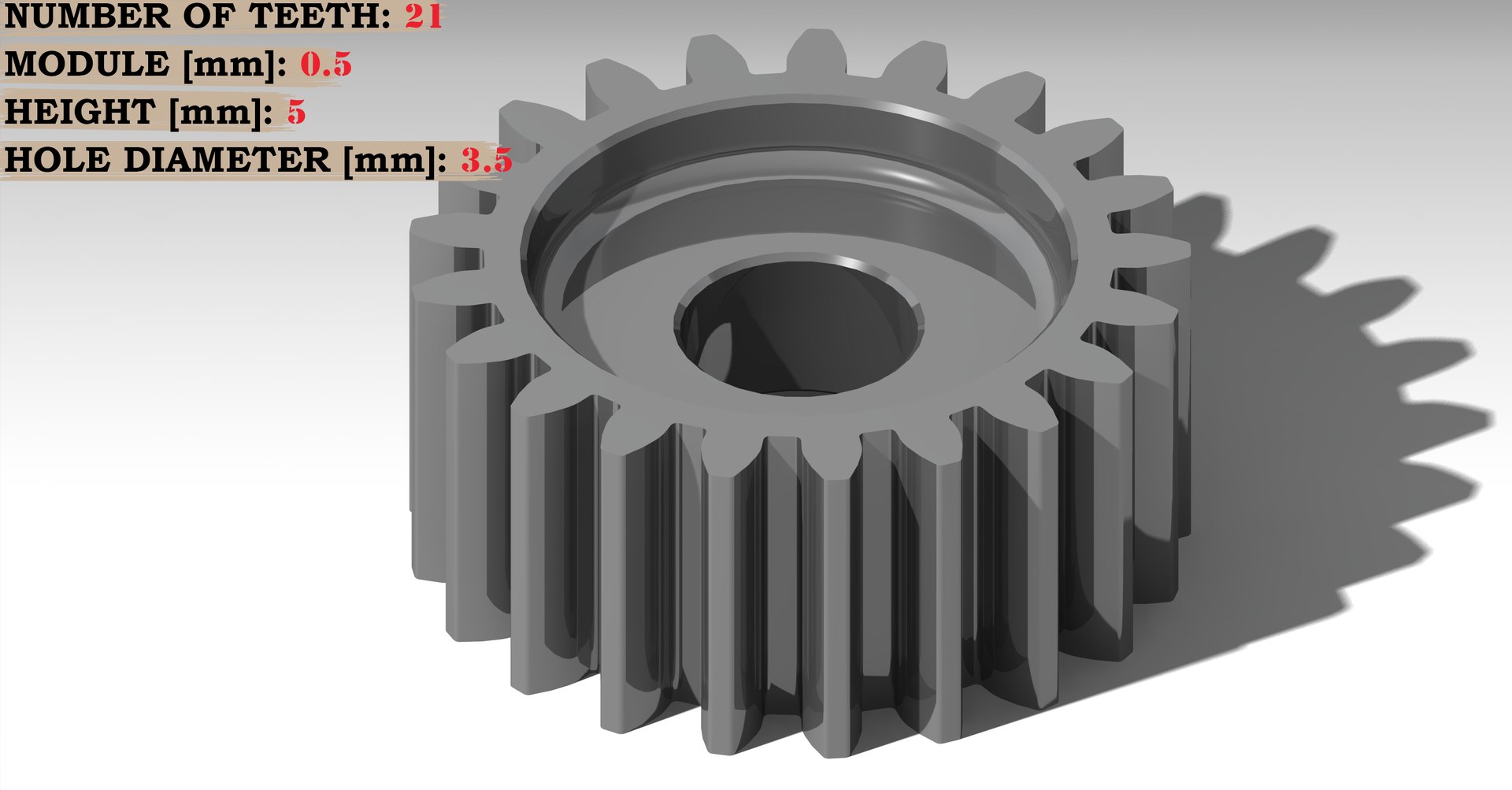 Spur Gear Teeth: 21 3D Model - TurboSquid 1247244