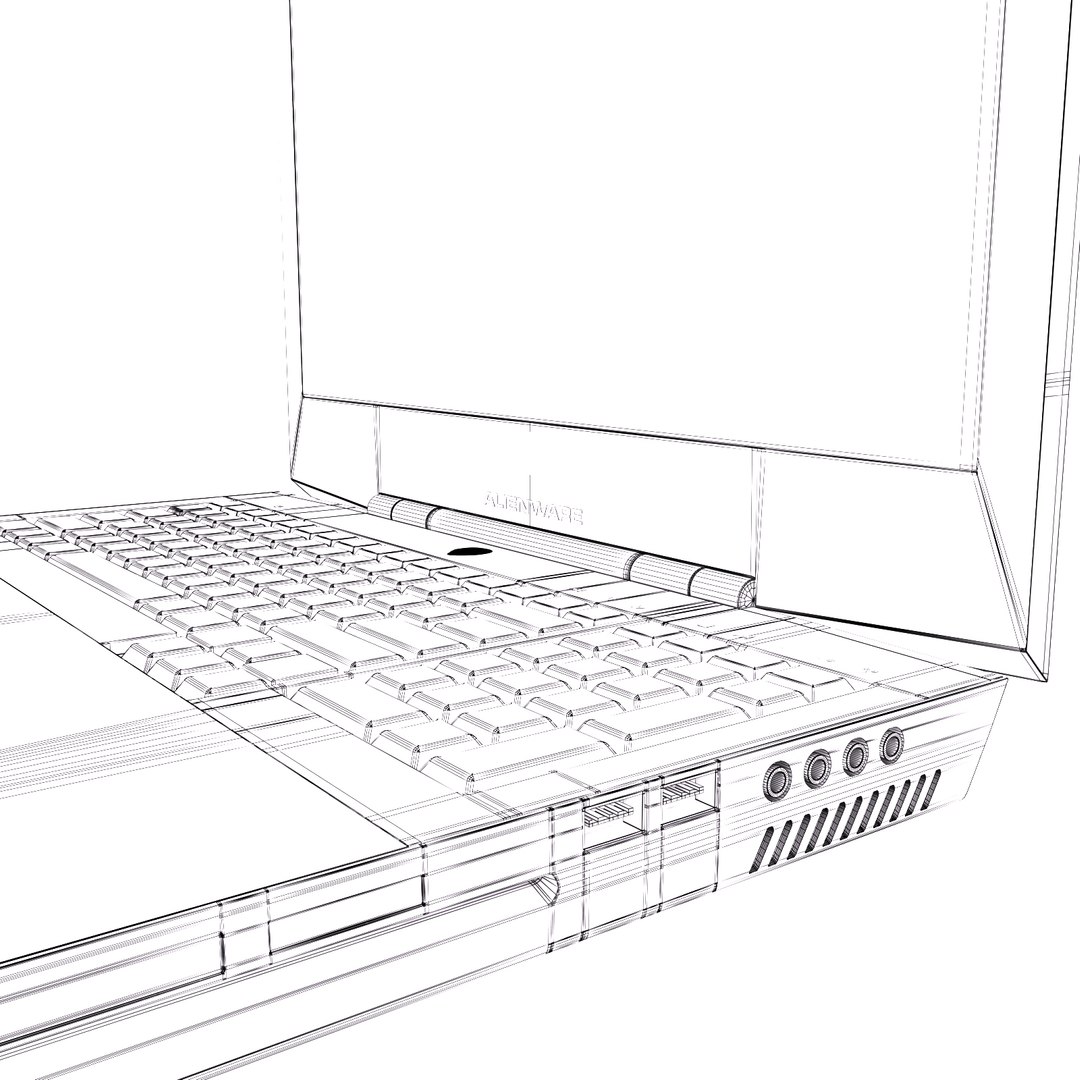 3d Alienware M17x Laptop Model
