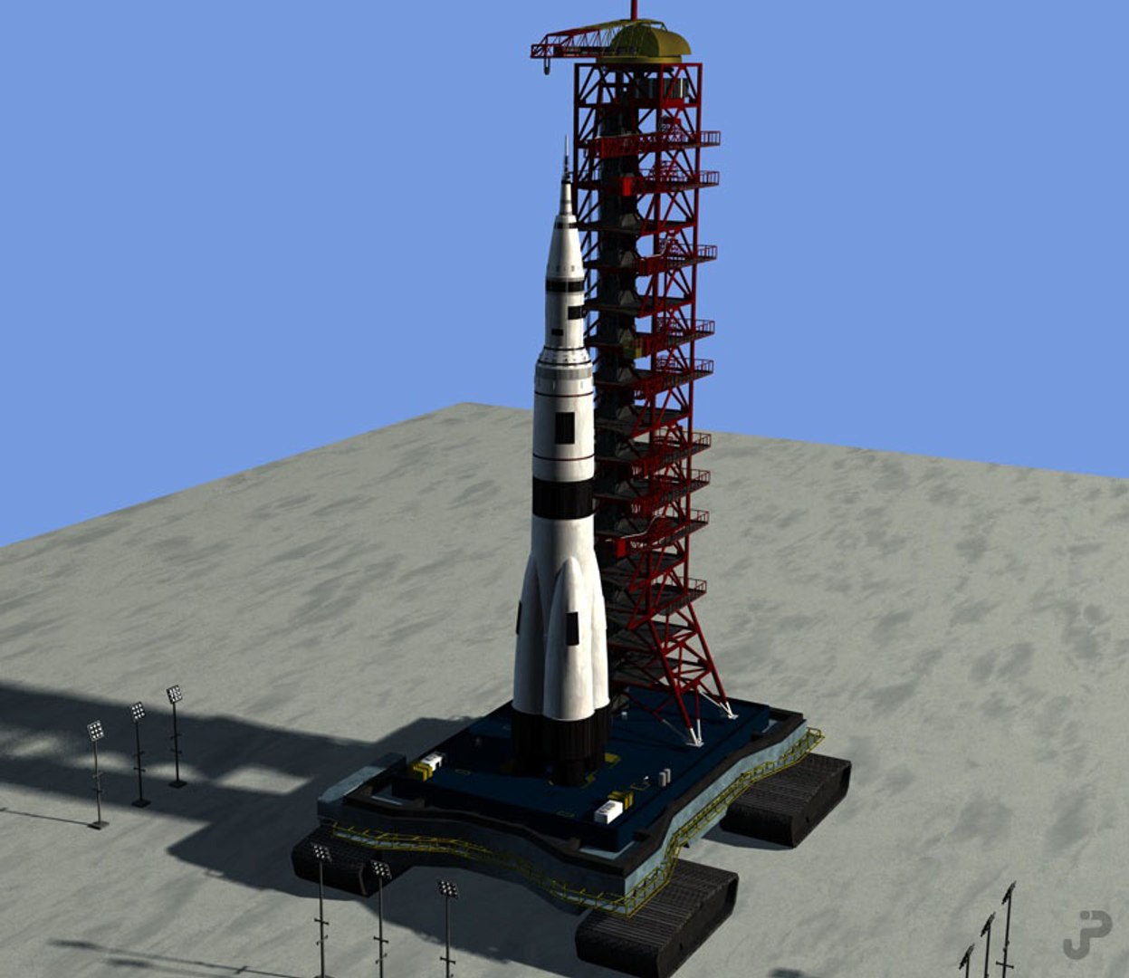 Launch Platform Rocket 3d Model