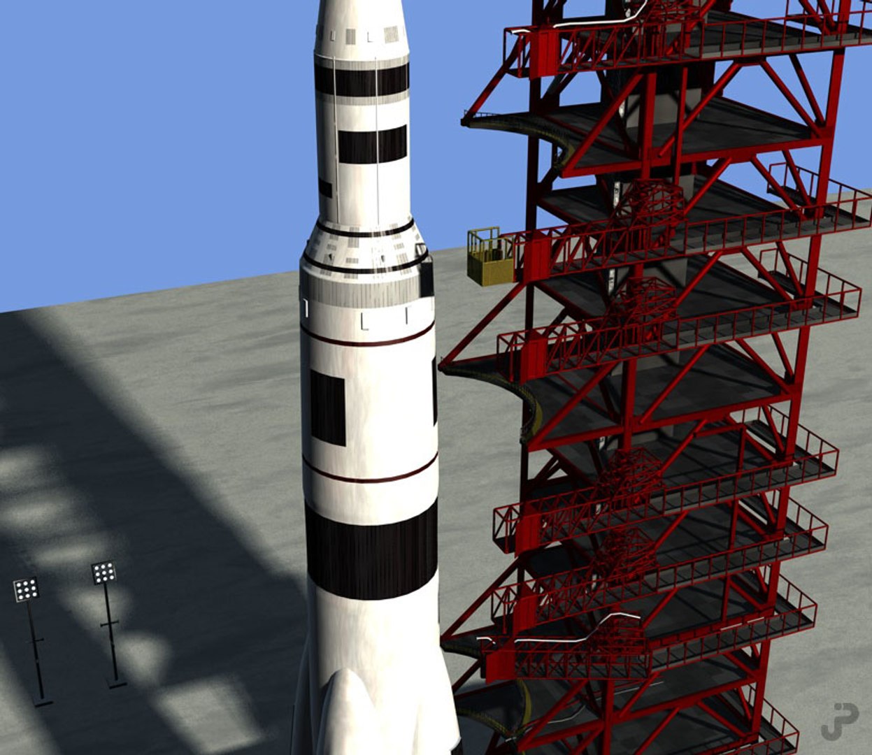 Launch Platform Rocket 3d Model