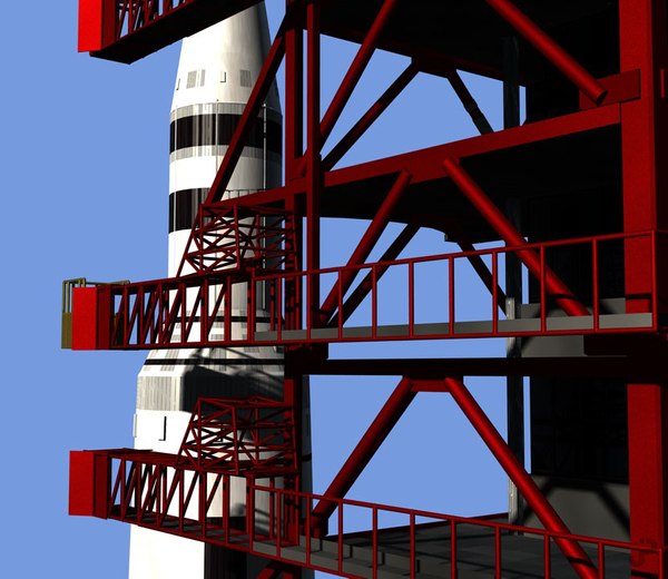 launch platform rocket 3d model