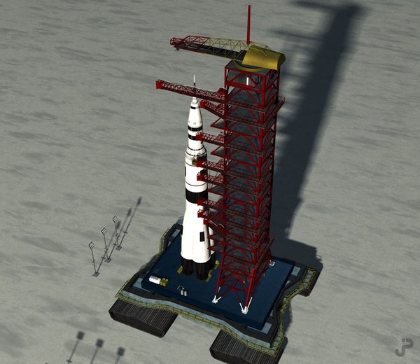 launch platform rocket 3d model