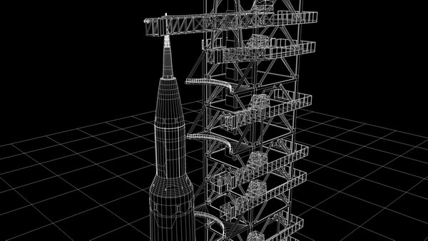 launch platform rocket 3d model