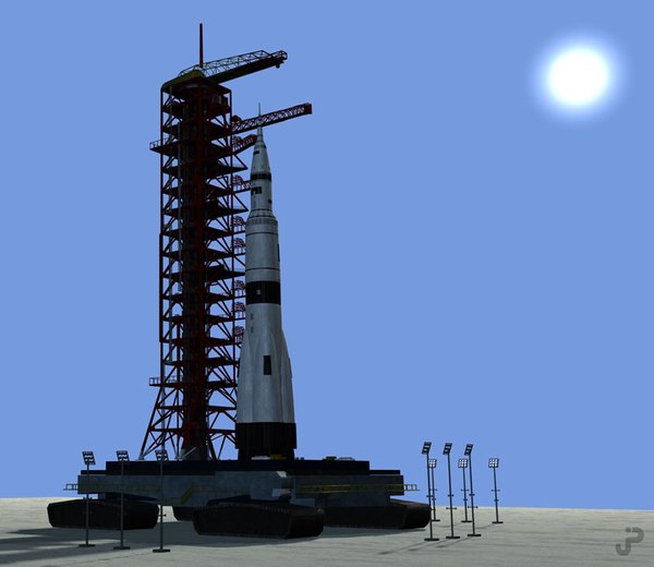 launch platform rocket 3d model
