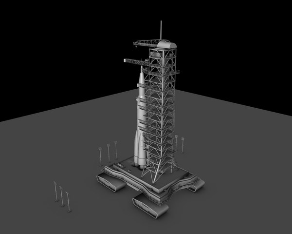 launch platform rocket 3d model