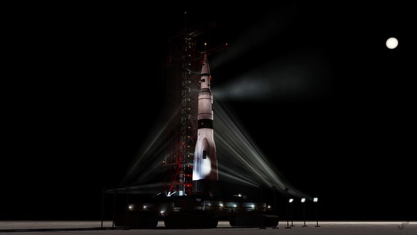 launch platform rocket 3d model