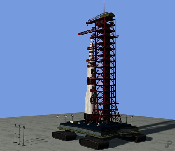 launch platform rocket 3d model
