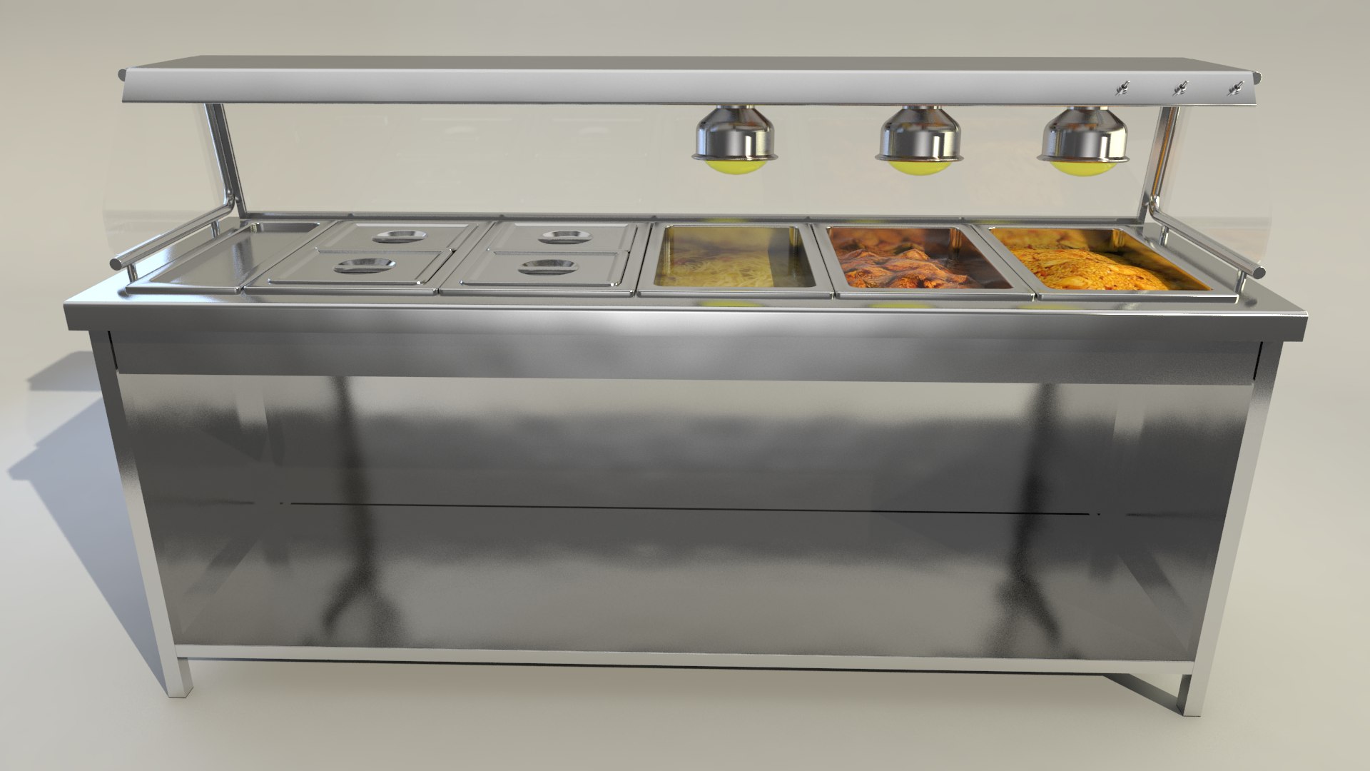 3D Model Stainless Steel Hot Table - TurboSquid 1289453