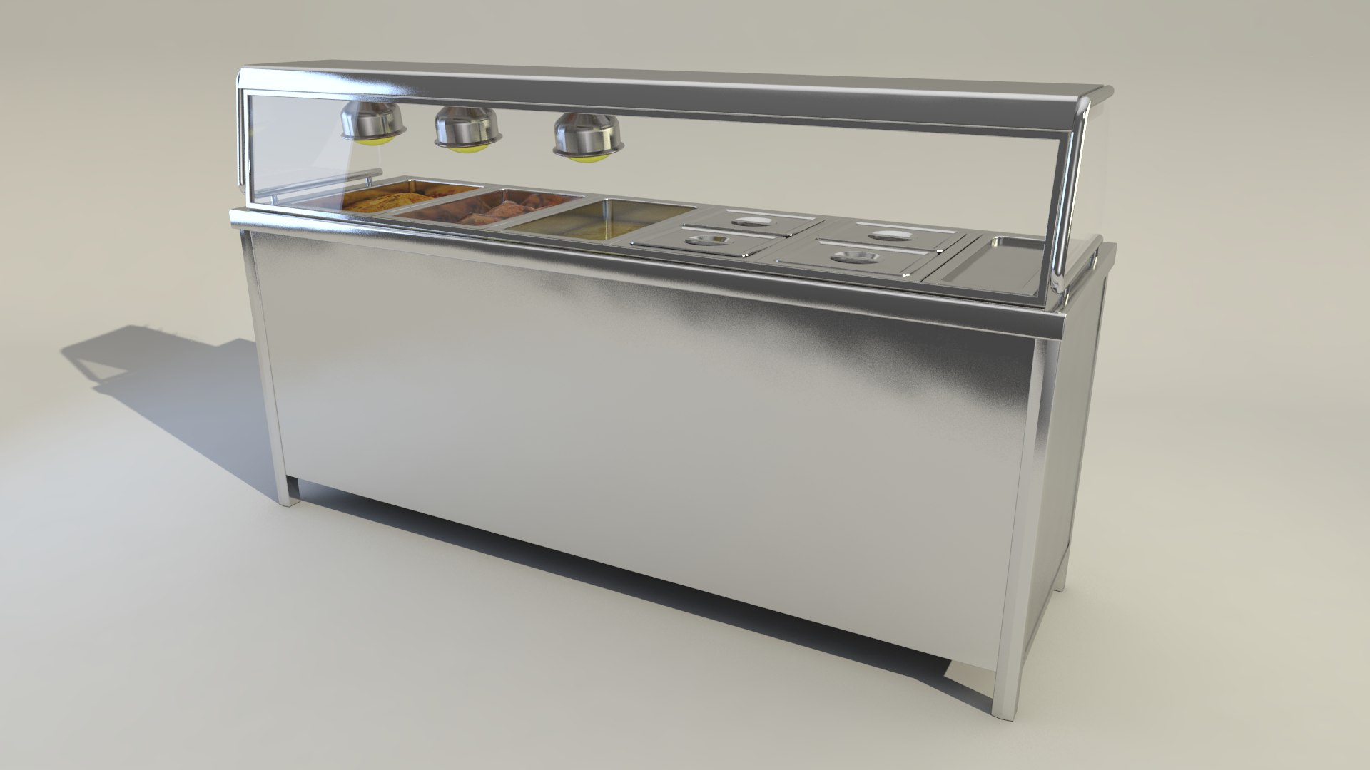 3D Model Stainless Steel Hot Table - TurboSquid 1289453