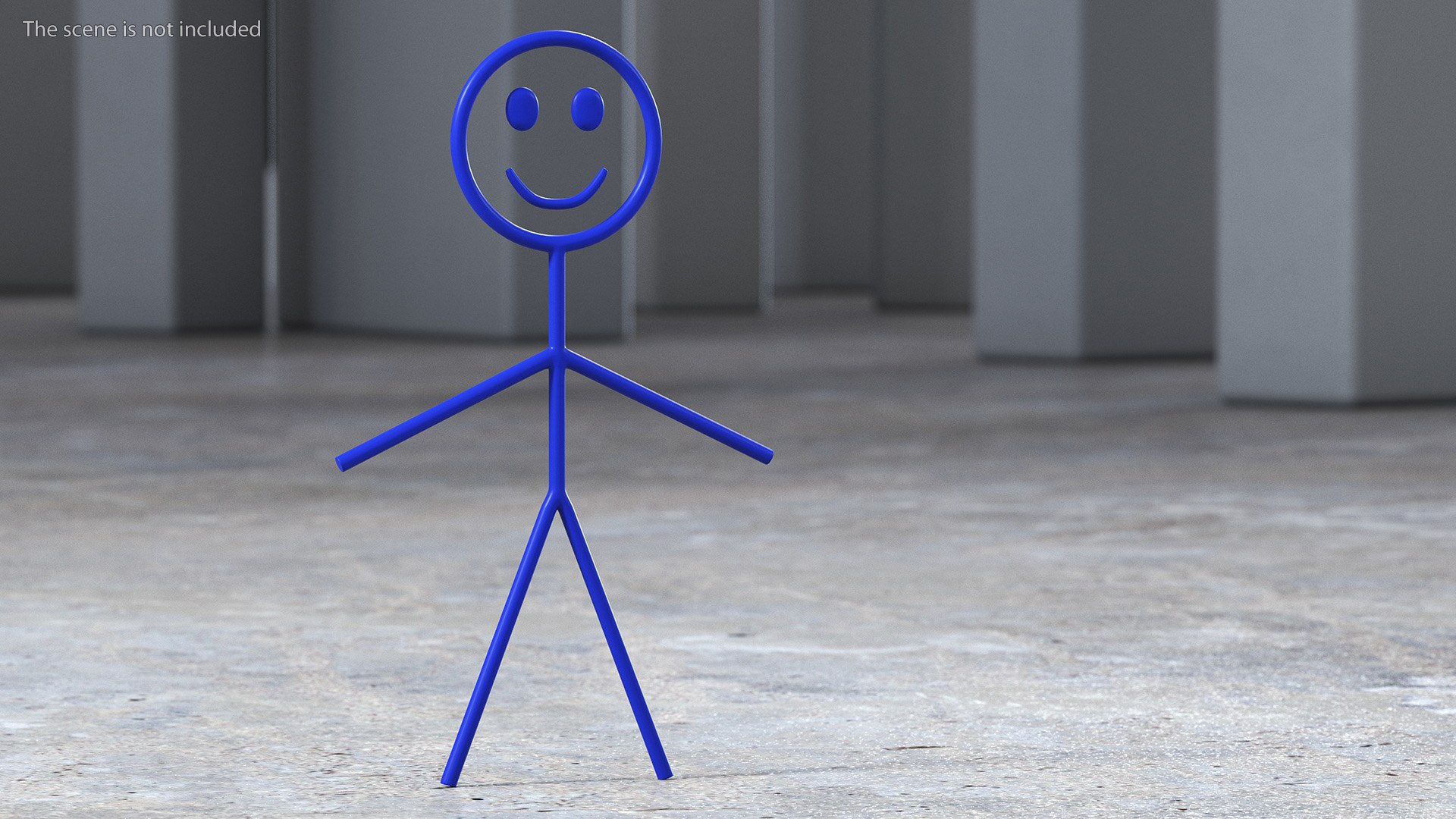 Stickman Cartoon Figure Blue 3D - TurboSquid 2086096
