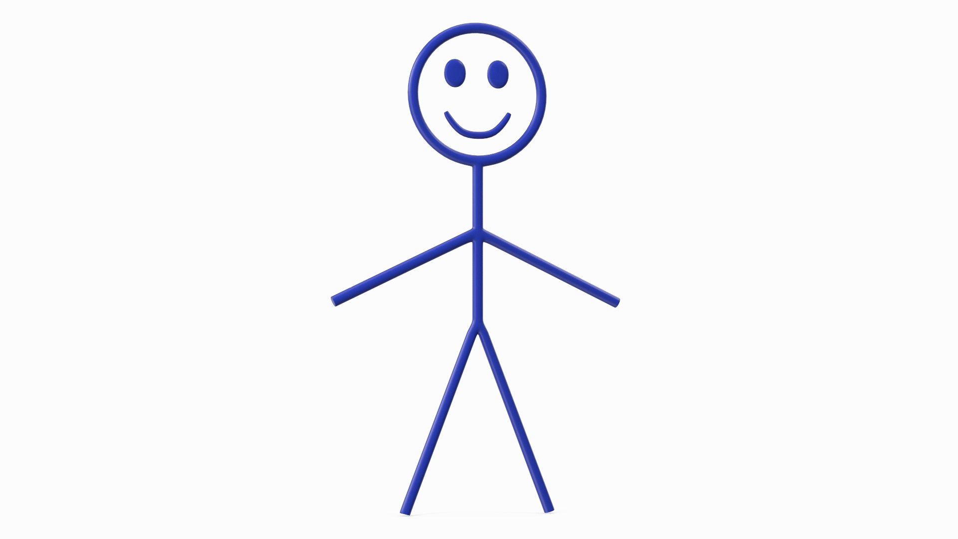 Stickman Cartoon Figure Blue 3D - TurboSquid 2086096