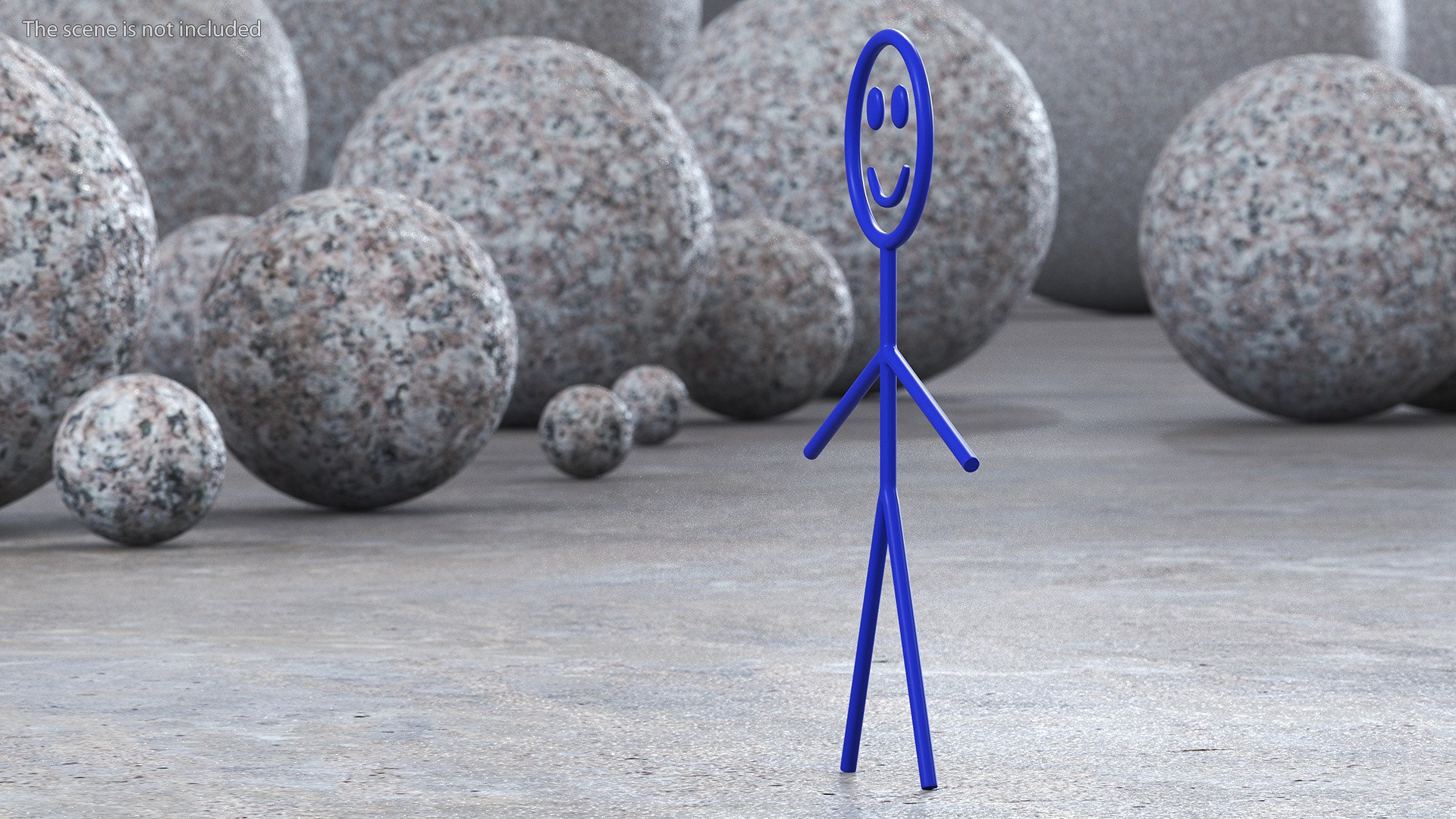 Stickman Cartoon Figure Blue 3D - TurboSquid 2086096