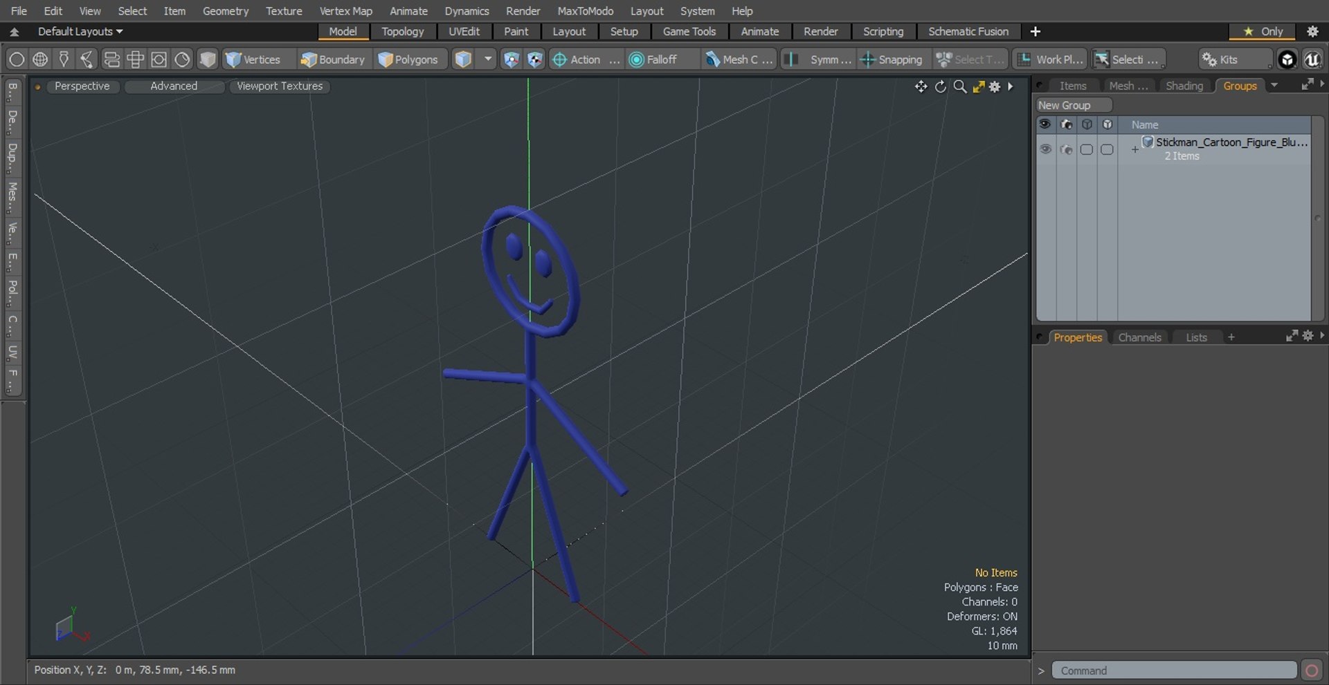 Stickman Cartoon Figure Blue 3D - TurboSquid 2086096