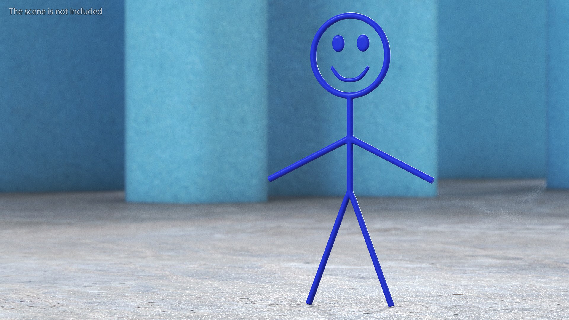Stickman Cartoon Figure Blue 3D - TurboSquid 2086096