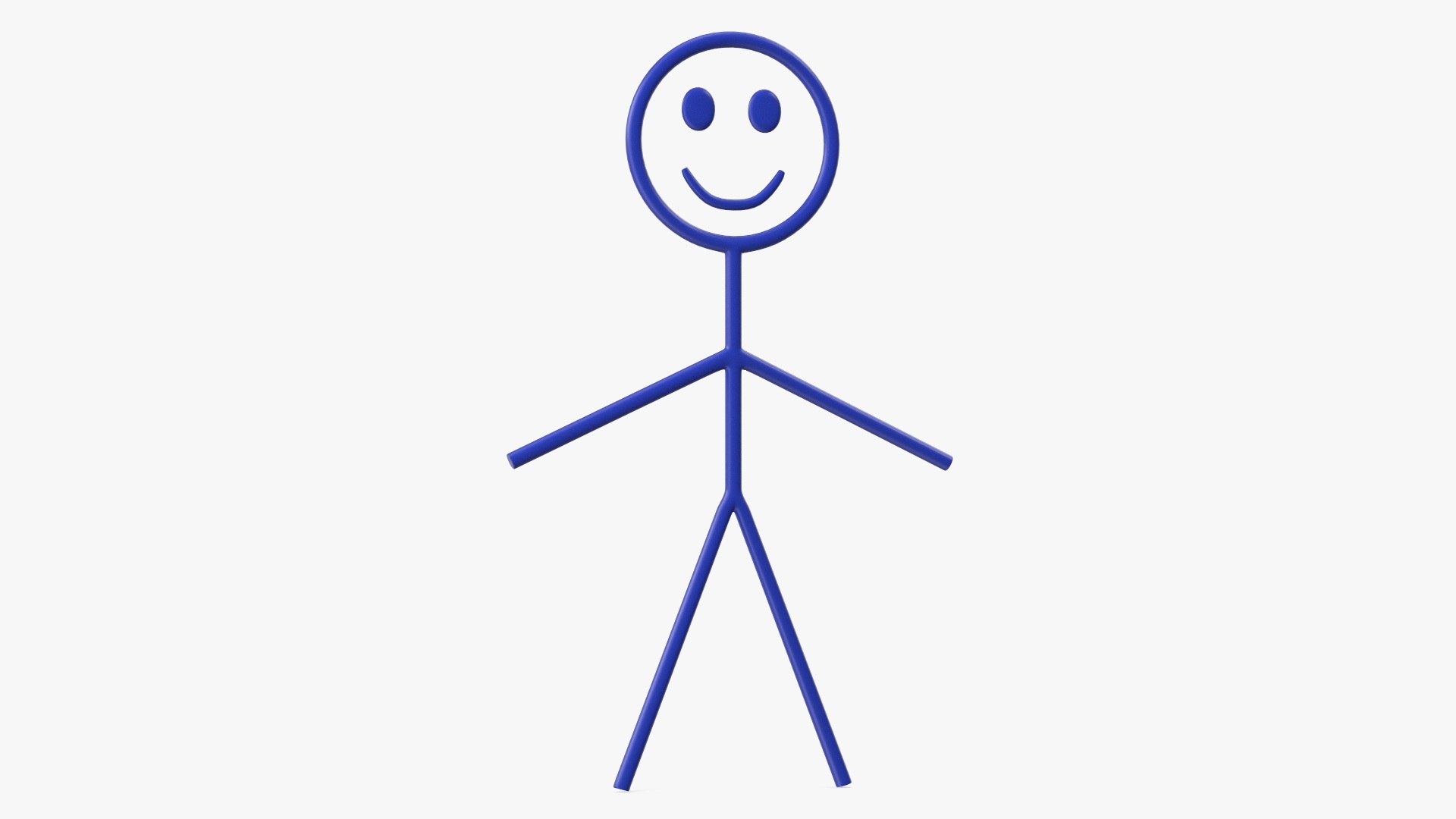 Stickman Cartoon Figure Blue 3D - TurboSquid 2086096