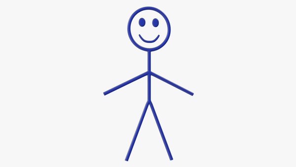 modelo 3d Stickman Figura De Dibujos Animados Azul - TurboSquid 2086096