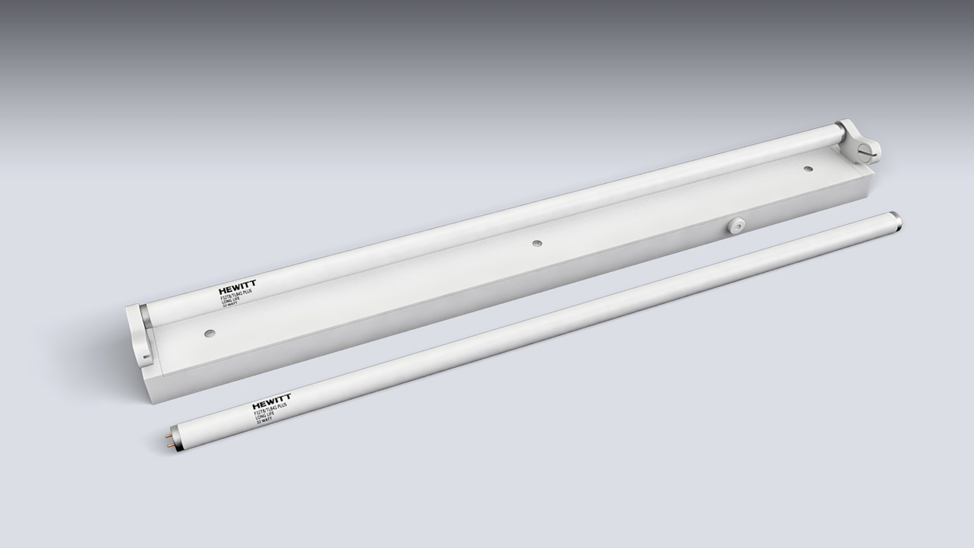 3D Double Fluorescent Fixture - TurboSquid 1541529