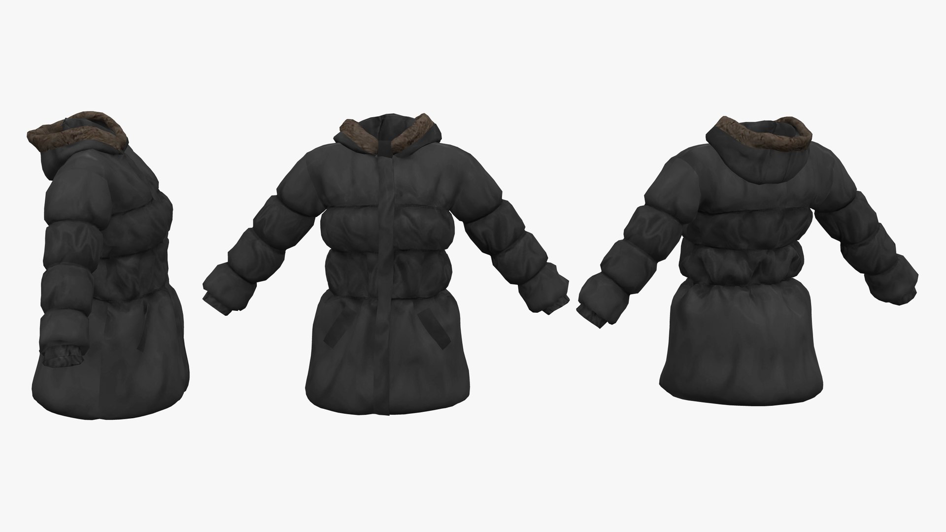 Ladies Padded Coat 3D model - TurboSquid 1806124