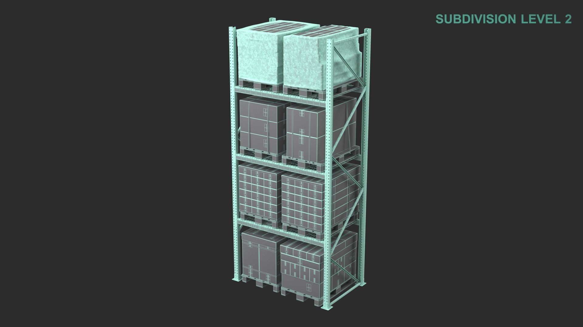 Warehouse Shelf With Pallets 3D - TurboSquid 2089084