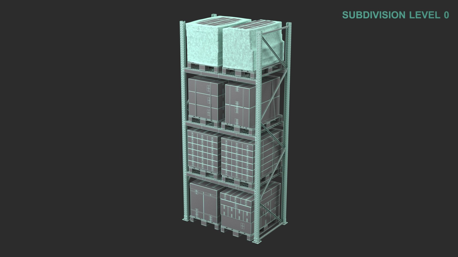 Warehouse Shelf With Pallets 3D - TurboSquid 2089084