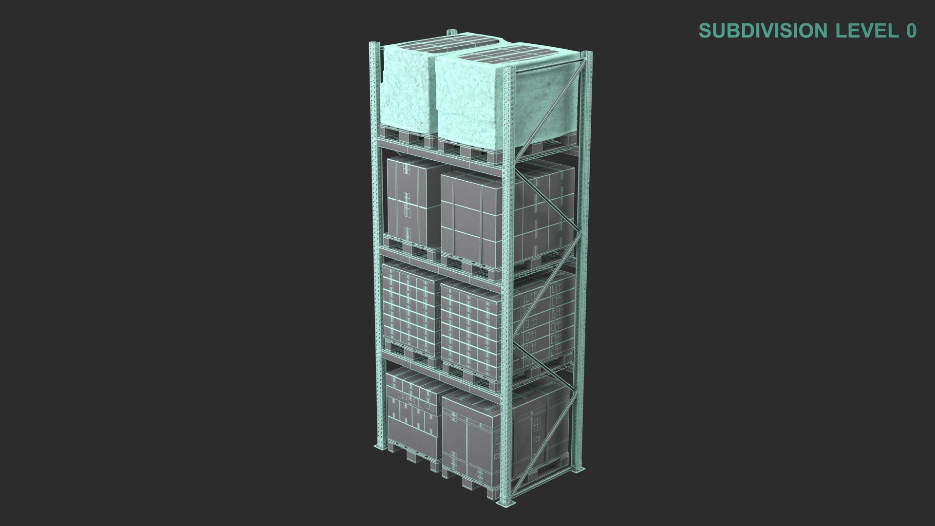 Warehouse Shelf With Pallets 3D - TurboSquid 2089084