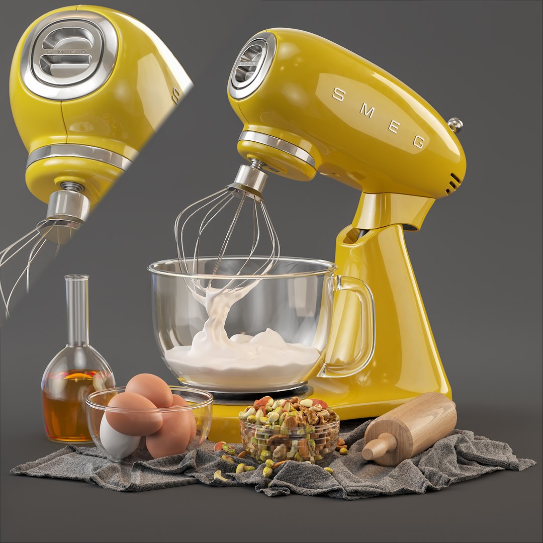 3D Stand Mixer 50s Style Smeg Smf03rdeu Model - TurboSquid 1725412